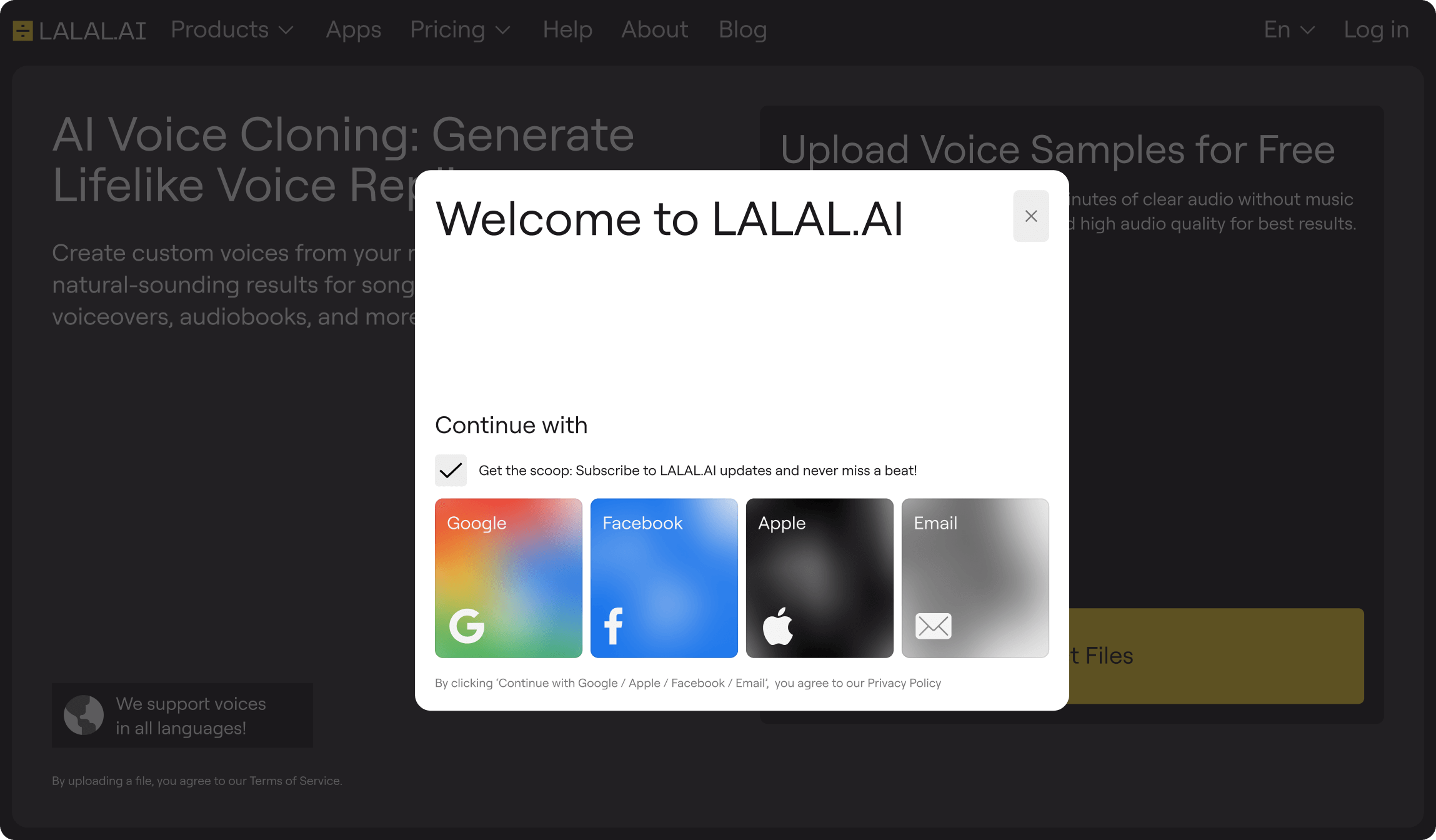 自分の声のクローンを作成する方法 | LALAL.AI ヘルプ